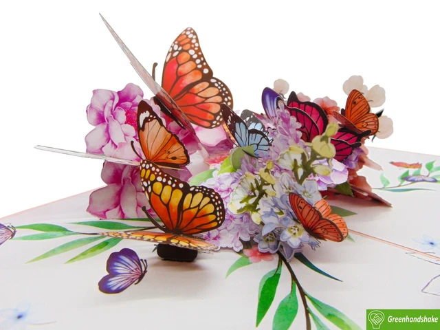 BUTTERFLIES GARDEN, POP Up Card, 3D Popup Greeting Cards for all ...