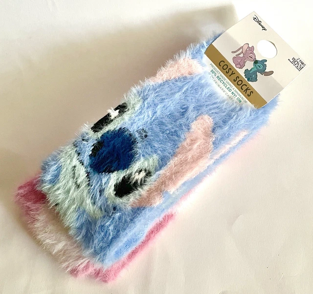 PRIMARK COSY FLUFFY Disney Lilo Stitch And Angel socks 2 Pack £12.99 ...