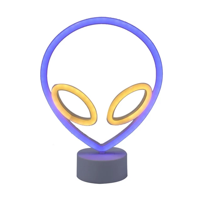 NEON SIGN ALIEN Pattern Lamp Decorative LED Sign Without Battery £17.69 ...