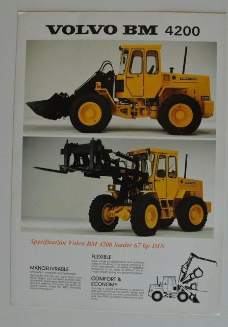 1980 VOLVO BM 4200 Tractor Dealer Brochure - English $20.00 - PicClick CA