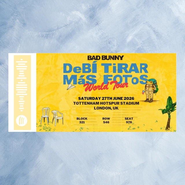 BAD BUNNY - Debí Tirar Más Fotos World Tour 2026 - Personalised ...