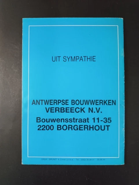 PROGRAMMA UFFICIALE COPPA UEFA BRUGGE KV MILAN 7 novembre 1990 EUR 25 ...