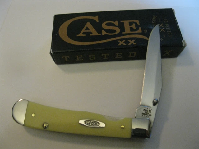 2022 CASE XX KICKSTART Trapperlock A/O Knife 3154AC SS YELLOW Delrin ...