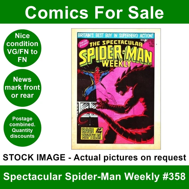 SPECTACULAR SPIDER-MAN WEEKLY #358 comic VG/FN Jan 1980 Marvel UK EUR 7 ...