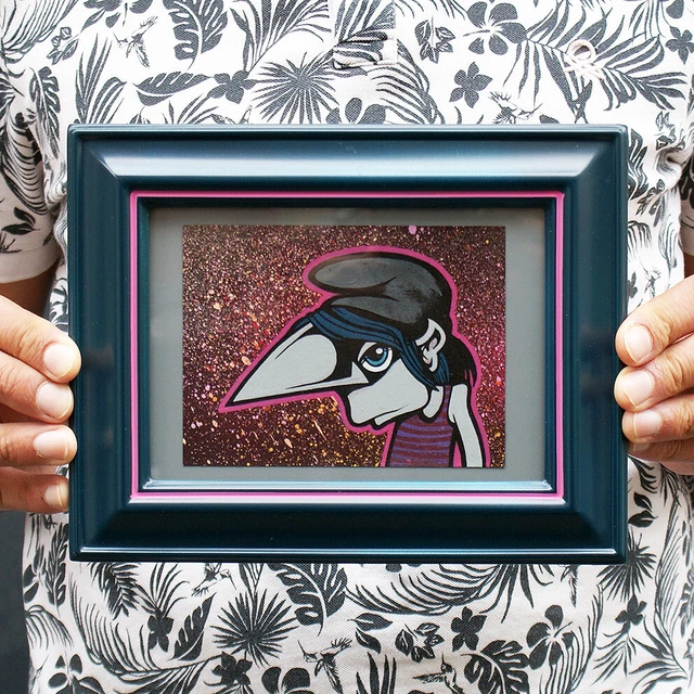 CADRE DWARF FRAME - VEXY (Schtroumpf) - Urban Pop Art - Unique Paint on ...