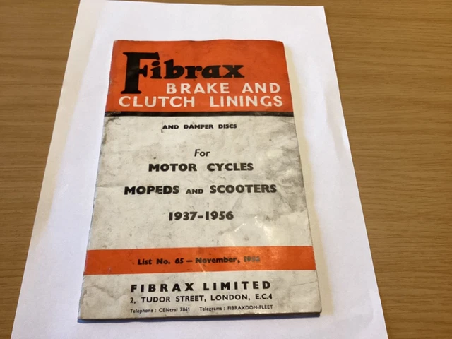 FIBRAX BRAKE AND Clutch Linings Manual £4.95 - PicClick UK