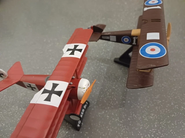 POSTAGE STAMP MODEL Power Diecast X2 Pair Fokker Dr1 1:63 & Sopwith ...