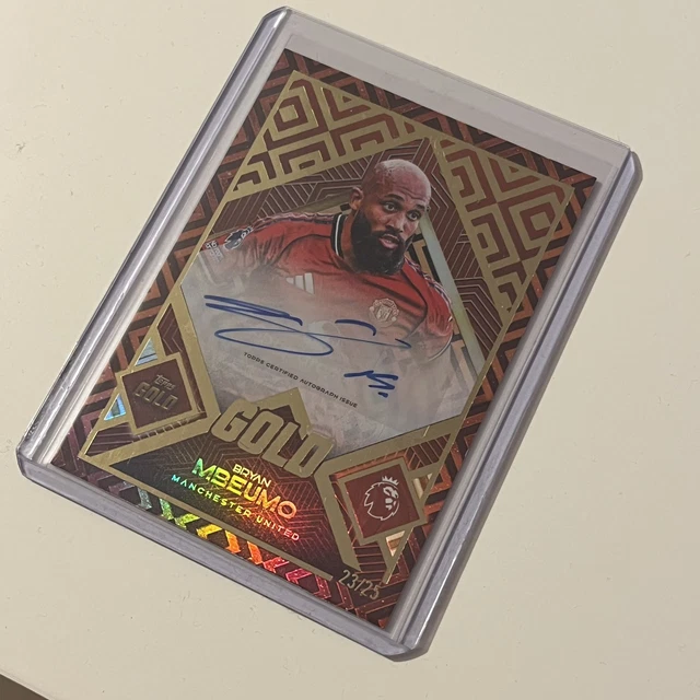 BRYAN MBEUMO AUTO /25 Topps Gold 2026 Manchester United £700.30 ...