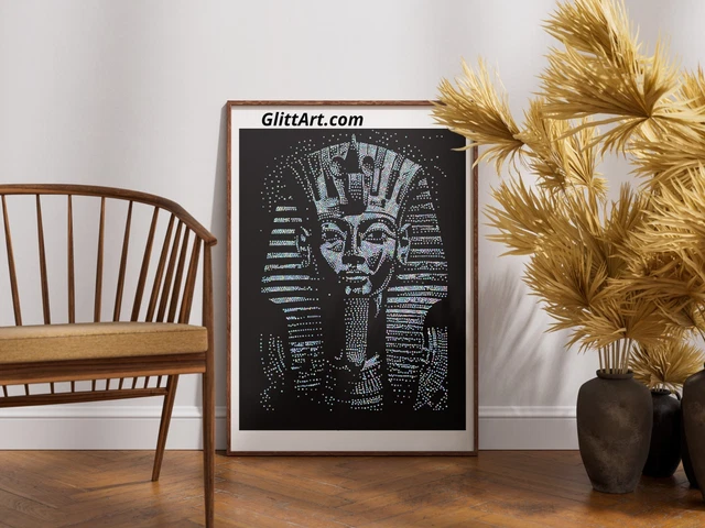 EGYPTIAN PHARAON , Crystal Painting on Glass DIY Kit, Digital Pattern ...