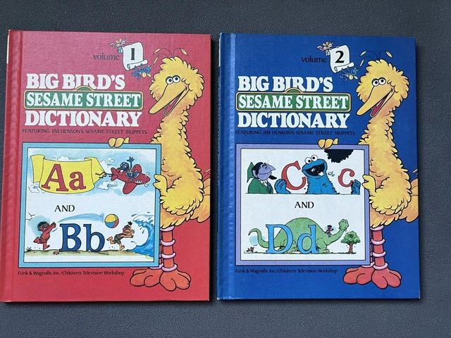 VINTAGE BIG BIRD'S Sesame Street Dictionary Books Vol 1 & 2 1981 (ABCD ...