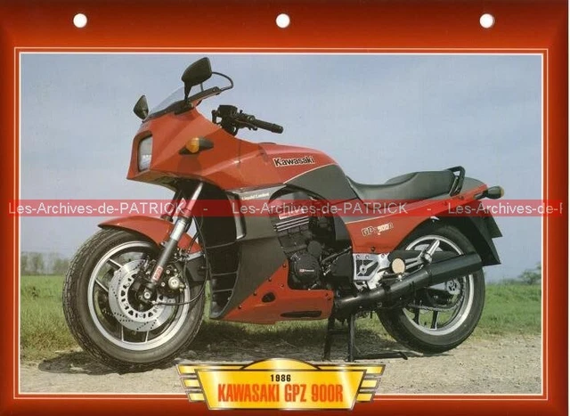 KAWASAKI GPZ 900 R Ninja GPZ900R GPZ900 1986 (1984-1996) : Fiche Moto #000523 EUR 9,99 - PicClick FR