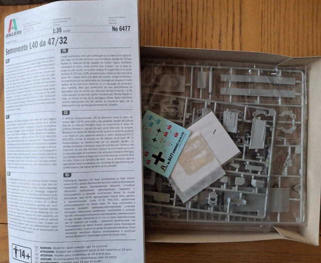 ITALERI 1/35 SEMOVENTE L40 da 47/32 self propelled gun unmade kit 6477 ...