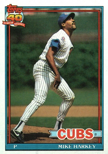 TOPPS 40 ANS De Baseball 1991 Carte Baseball 376 Mike Harkey Cubs EUR 1 ...