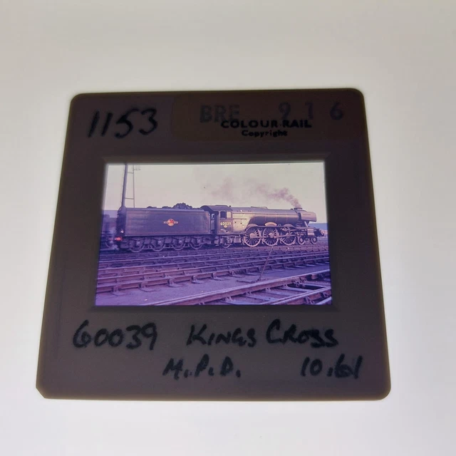 COLOUR-RAIL SLIDE REF BRE916 BR 60039 Kings Cross shed 10/61 £2.49 ...