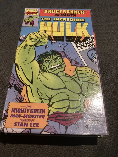 THE INCREDIBLE HULK Bruce Banner Unmasked VHS Animated Marvel Video ...