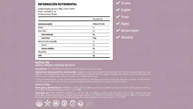 FARMASI NUTRIPLUS TEA Matcha Té Instantáneo Energía Natural ...