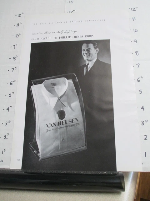 MAGAZINE AD 1930S VAN Heusen clothing men shirt store display box ...
