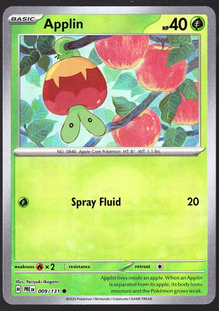 APPLIN PRISMATIC EVOLUTIONS 009/131 Poke Ball Pokeball Holo Pokemon TCG ...
