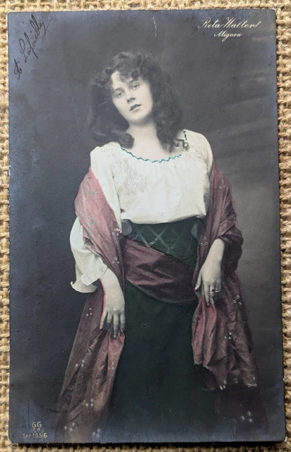 RETA WALTER AS Mignon, Glamour Woman Opera Singer, Edwardian Tinted RP ...