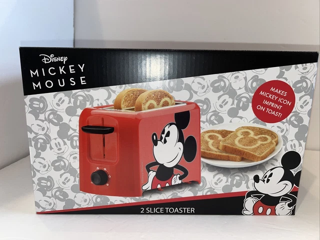 DISNEY MICKEY MOUSE 2 Slice Toaster Red Imprints Mickey Head Toast ...