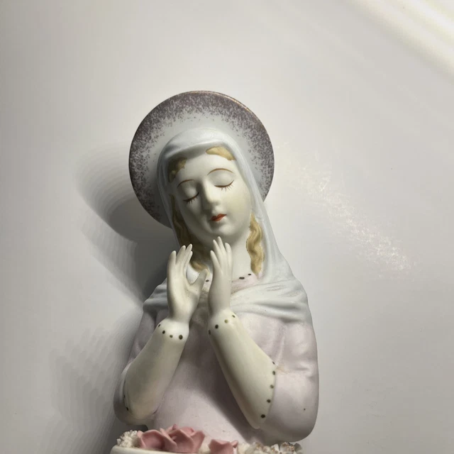 VTG LEFTON MADONNA Blessed Virgin Mary Statue Mystical Rose Catholic ...