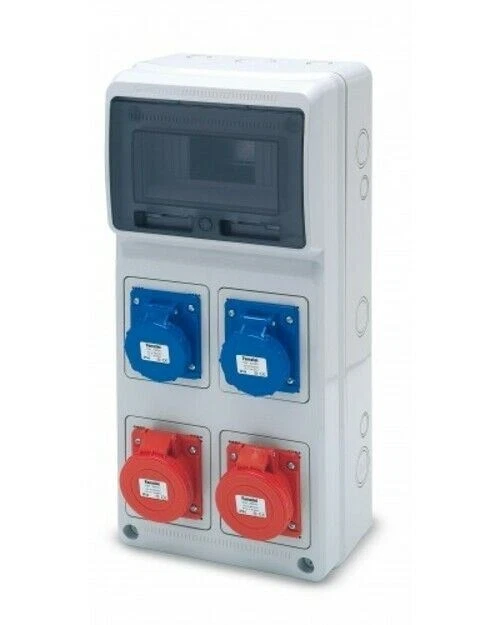 BOÎTIER EXTÉRIEUR FAMATEL c/w 2x16A 3P 240V 2x16A 5P 415V prises - 6511 ...
