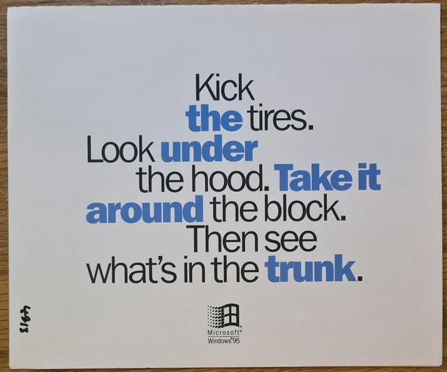 MICROSOFT WINDOWS 95 - Advertising Brochure for Microsoft Network $12. ...