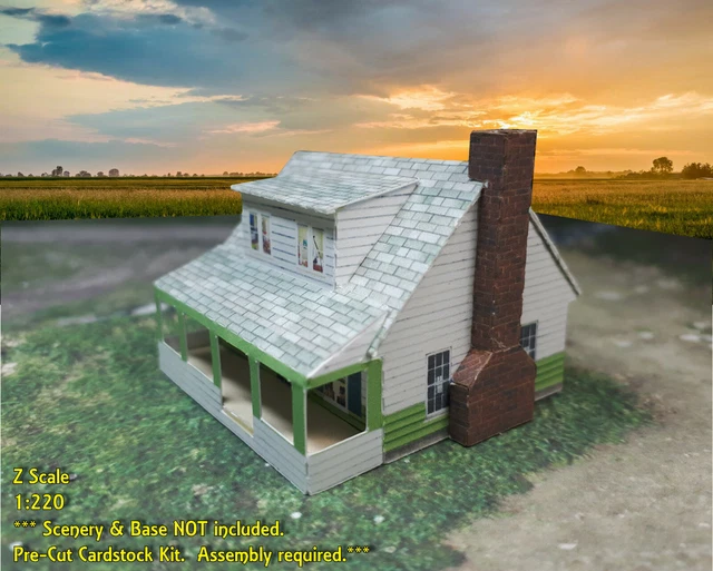 Z SCALE BUILDING - Pre-Cut Cardstock PAPER Cap Cod House Kit CCZ1 $12. ...