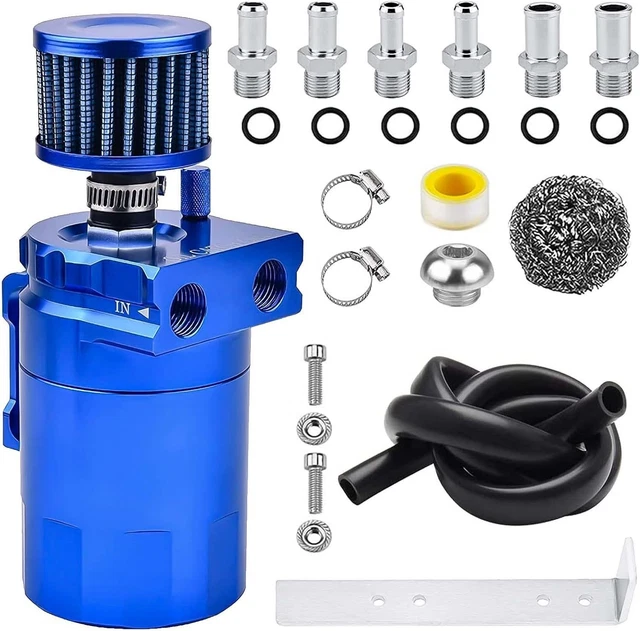 ALUMINUM OIL CATCH Can Kit Reservoir Baffled Tank with Breather Filter ...