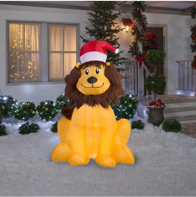 RARE GEMMY AIRBLOWN Inflatable GIANT 6 Ft Lighted Lion £50.23 - PicClick UK