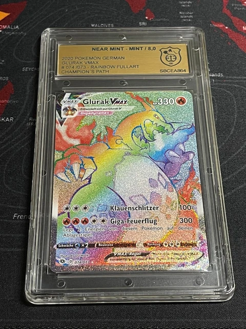 CHARIZARD VMAX V MAX 074/073 Rainbow Rare German HOLO GSG 8 Pokemon TCG ...