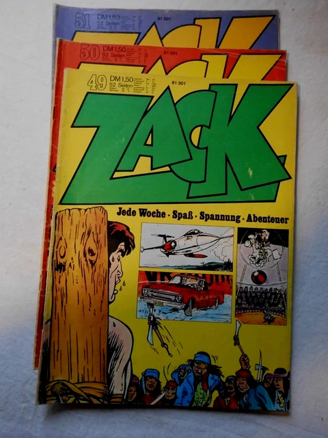 COMIC ZACK MAGAZIN Heft Nr. 49, 50, 51 von 1972 ohne Beilagen - guter ...