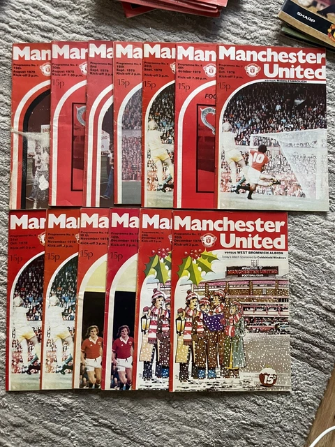 FULL SET 14 Manchester United Home Match Programs Booklets 1978 £15.00 ...
