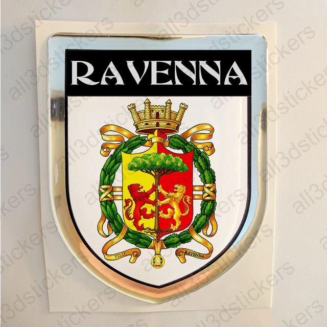 AUFKLEBER RAVENNA ITALIEN Wappen Flagge 3D Kfz-Aufkleber Fahne Emblem ...