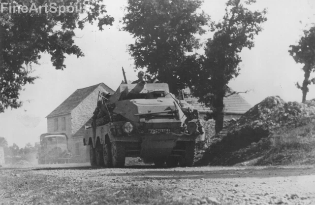 GERMAN ARMORED PERSONNEL carrier on a Greek vilage • WW2 Photograph ...