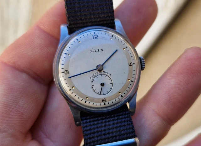 ANCIENNE MONTRE MILITAIRE Elix Mécanique Hp 87 Vintage Rare French ...