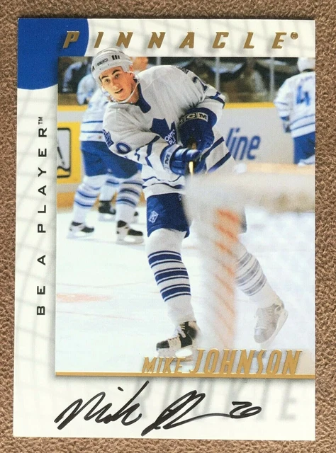 AUTOGRAPHE MIKE JOHNSON 1997-98 Pinnacle Be A Player #218 Toronto Maple ...