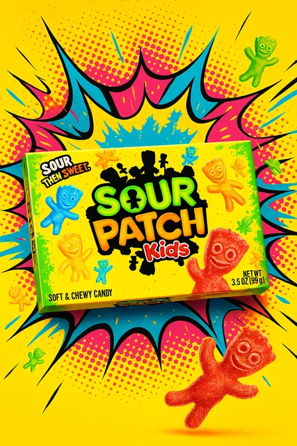 SOUR PATCH CHEWY Candy für Kinder 3,5 Unzen, (99g) Theaterbox EUR 2,99 ...
