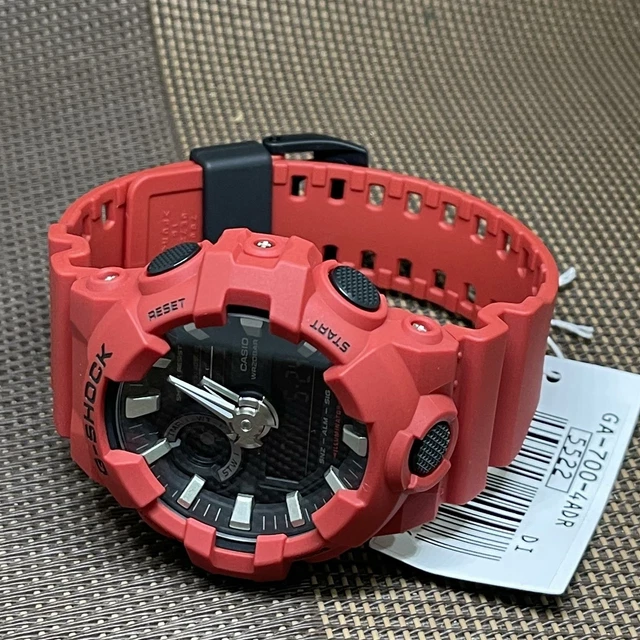 CASIO G-SHOCK GA-700-4A Standard Analog Digital Red Resin Alarm Men's ...