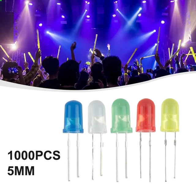 1000X 5MM LED Light-Emitting Diode Blue Green Yellow White Red DIY ...