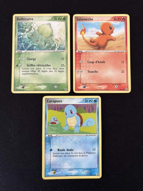 LOT CARTE POKÉMON - Bulbizarre Salameche Carapuce Bloc Ex Rouge Feu Vert Feuille EUR 2,00 ...
