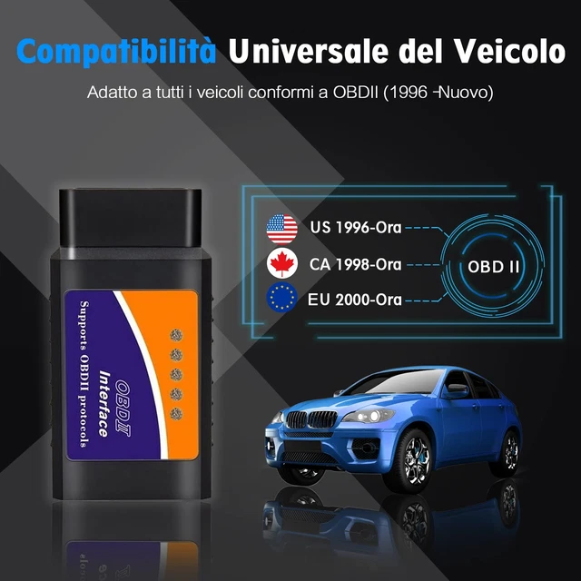 OBD2 BLUETOOTH OBD Auto Diagnostica Code Lettore OBD II Diagnostico Car ...