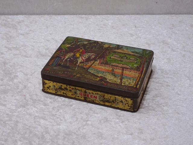 ANTIQUE TIN BOX Queen Gold Cigarettes Nestor Gianaclis - Vintage - 13.7 ...