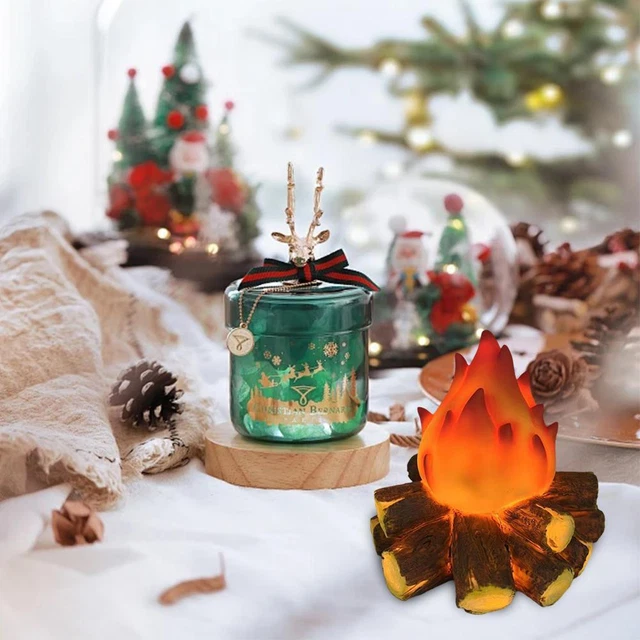 3D LED FAKE Fire Campfire Night Light Decorative Fireplace Decor Night ...
