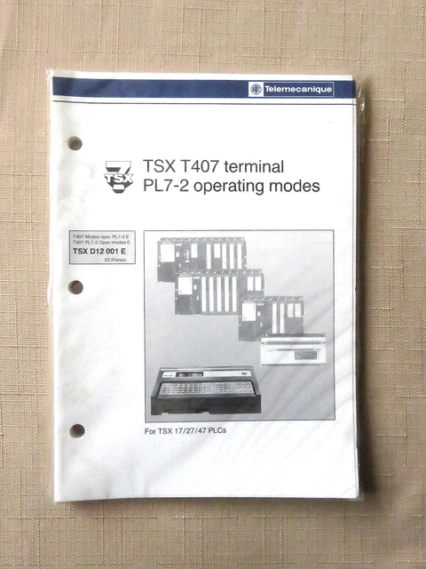 TELEMECANIQUE TSX T407 Programming Terminal Manual. A5 Size. Unused ...