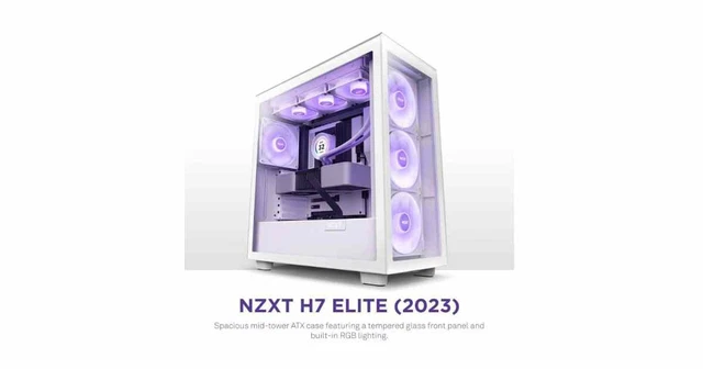 NZXT H7 ELITE (2023) RGB White Mid Tower Case £166.33 - PicClick UK