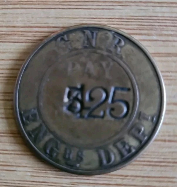 GREAT NORTHERN RAILWAY GNR ENGINEERS DEPARTMENT Check Token 525 425 ...