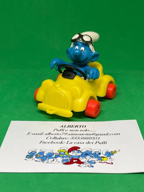 PUFFI PUFFO SMURF Smurfs Super Puffo Su Macchinina Gialla Car Driver ...