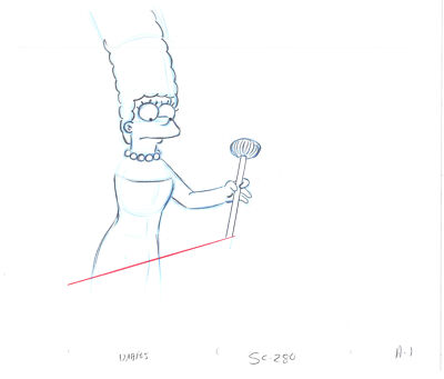 SIMPSONS ORIGINAL MARGE Simpson Animation Production Cel Drawing Fox ...