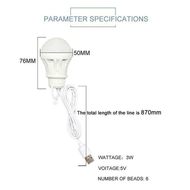 USB LED BULB 5V Emergency Lamp Low Consumption Camping Best Light Tent 2022 E9W6 EUR 7,64 ...